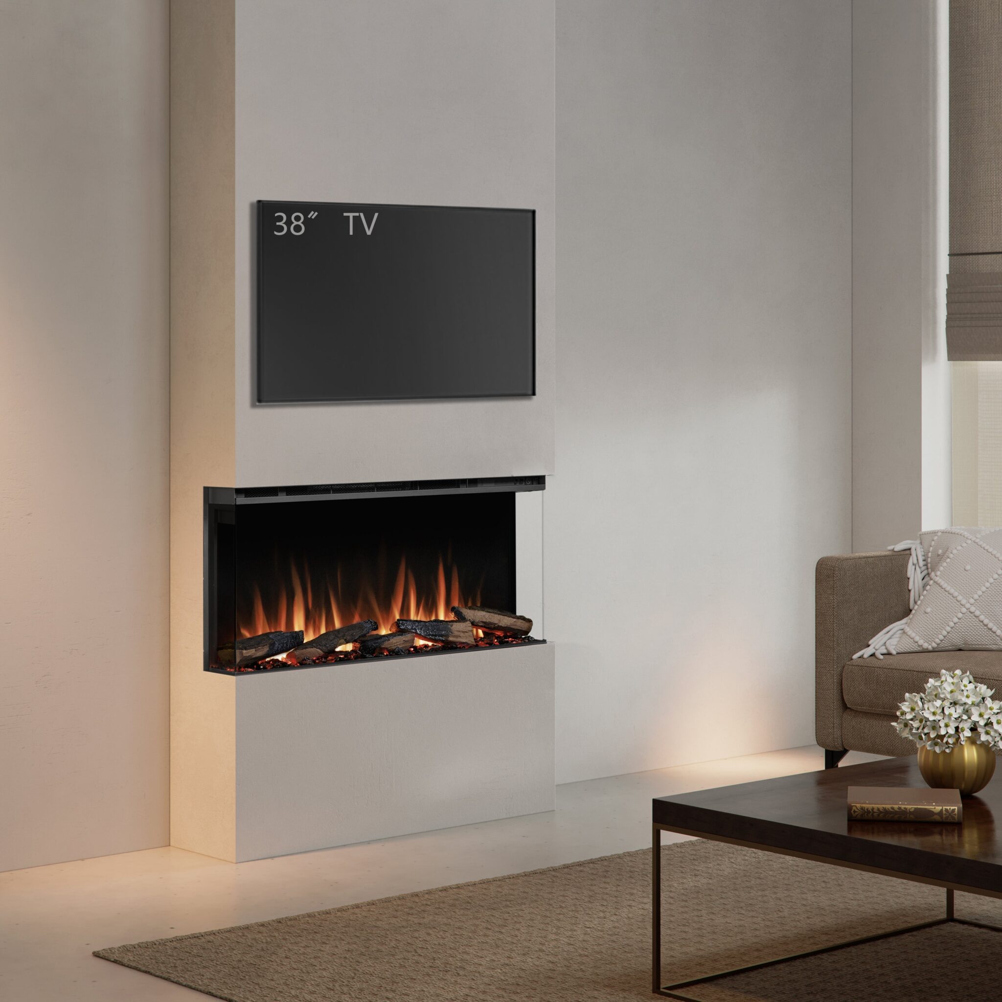 BALDERIA Athena 36" Elektrische Haard - Zwart - Elektrischehaarden.com