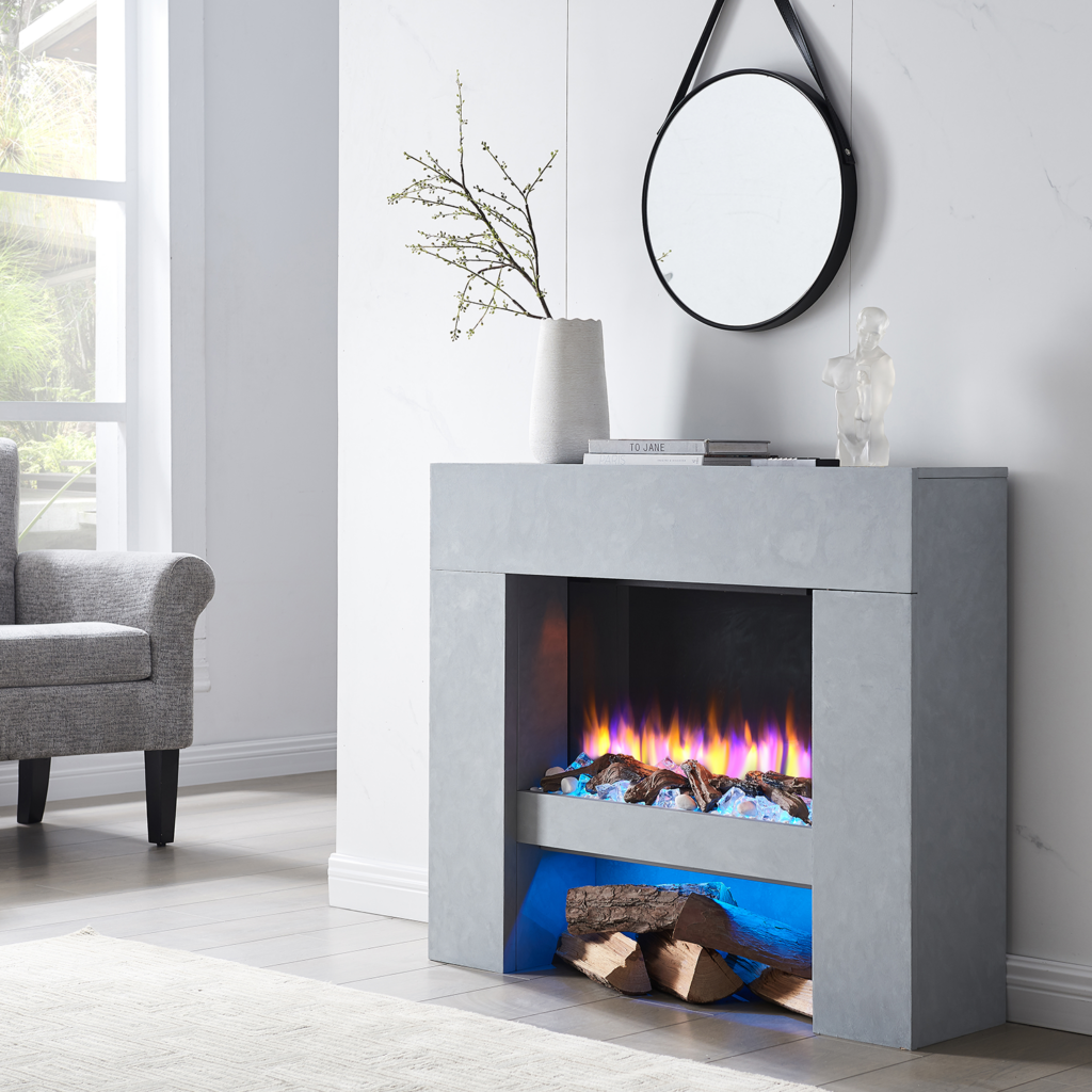 Havana Elektrische Haard - Grijs - Elektrischehaarden.com