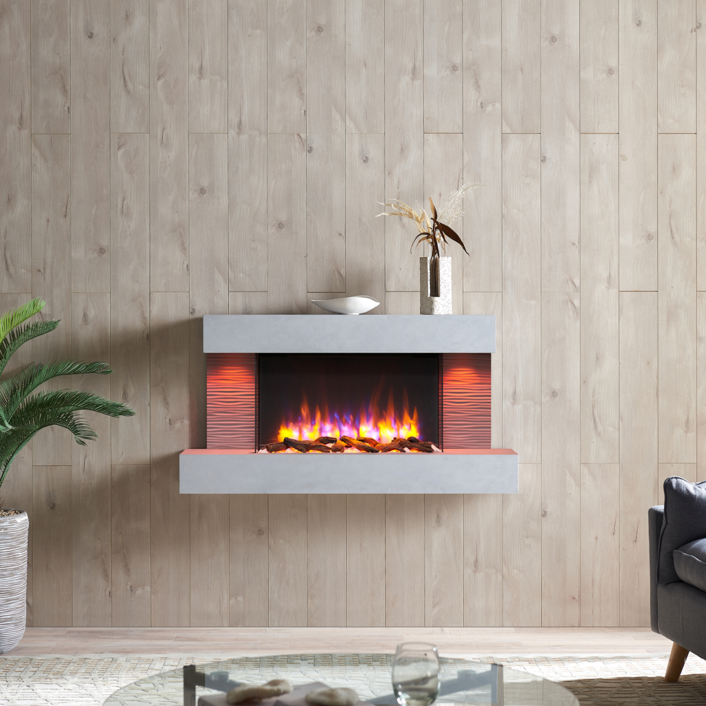 Fenrik Elektrische Wandhaard - Grijs - Elektrischehaarden.com