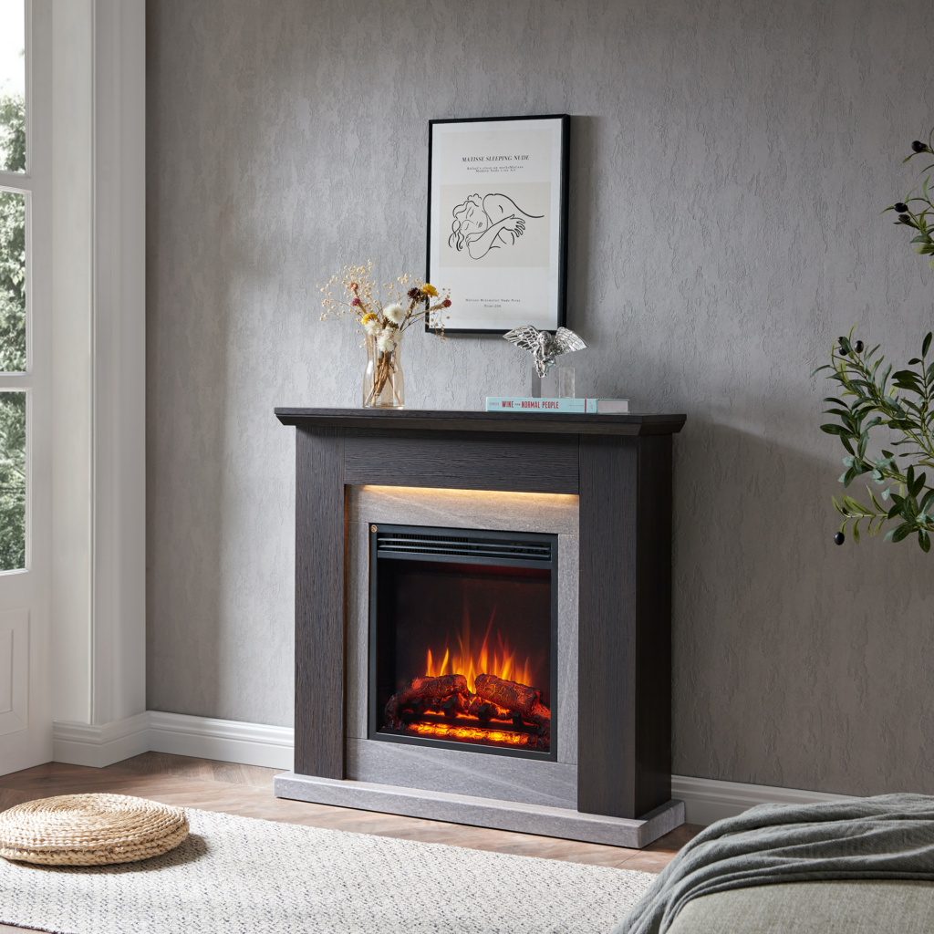 Doran Elektrische Haard - Donkerbruin - Elektrischehaarden.com