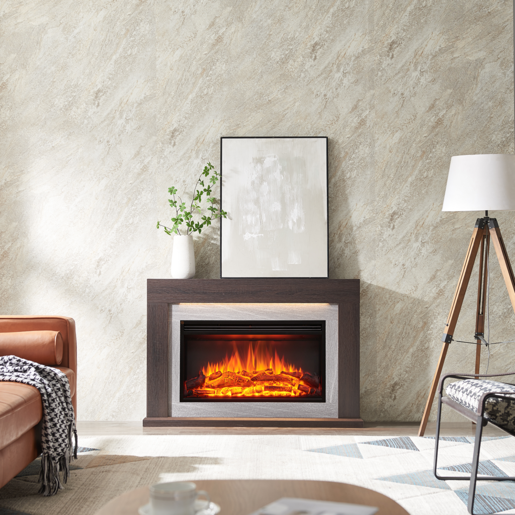 Torian Elektrische Haard - Donkerbruin - Elektrischehaarden.com